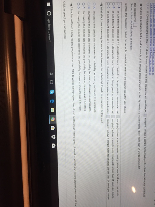 Solved The reading speed of second grade students in a large | Chegg.com