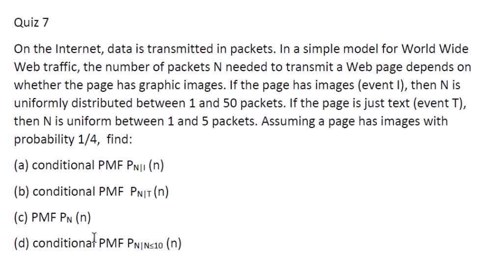 Solved On the Internet, data is transmitted in packets. In a | Chegg.com