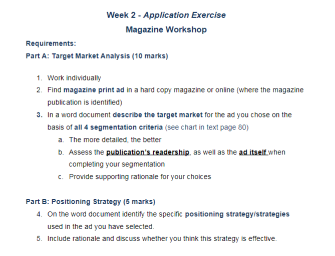 Solved Week 2-Application Exercise Magazine Workshop | Chegg.com