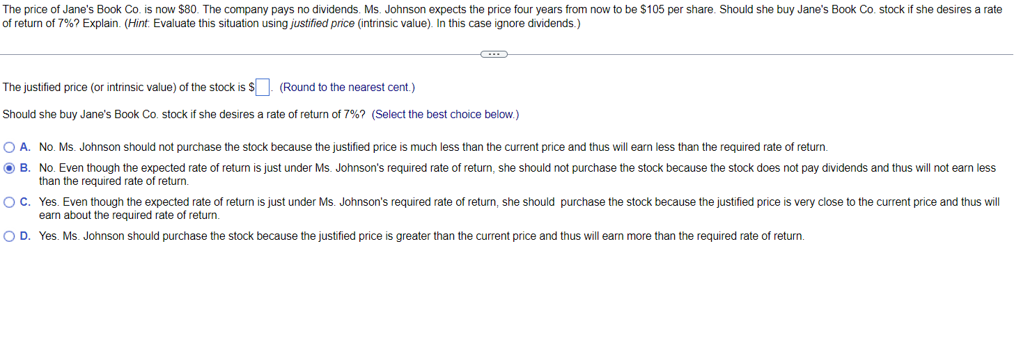 Solved The price of Jane's Book Co. is now $80. The company | Chegg.com