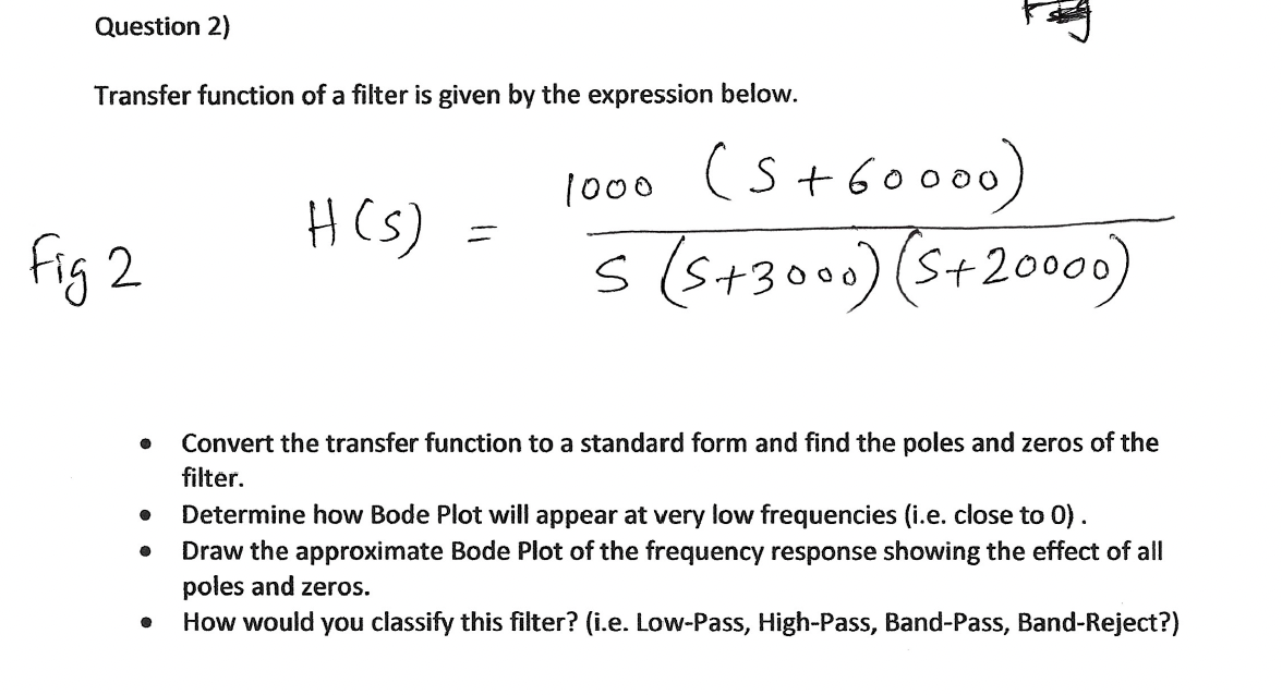 Solved Transfer function of a filter is given by the | Chegg.com