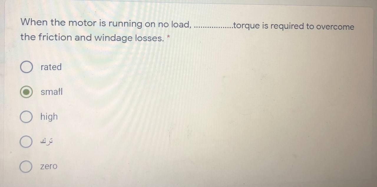 Solved When the motor is running on no load, the friction | Chegg.com