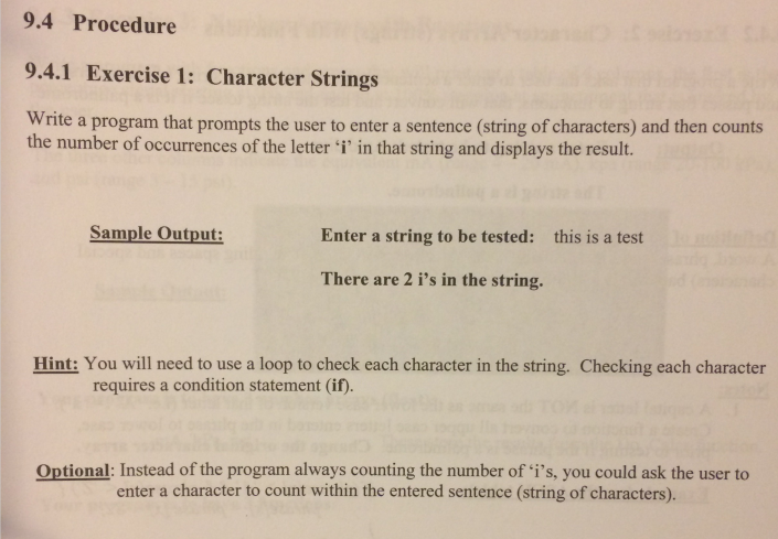 Solved 9.4 Procedure 9.4.1 Exercise 1: Character Strings | Chegg.com