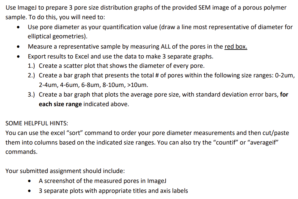 Solved Use ImageJ to prepare 3 pore size distribution graphs | Chegg.com