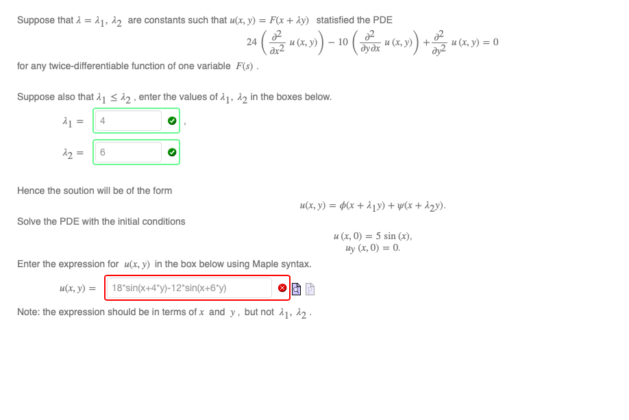 Solved The PDE 02 Cx, - ar2 ax can be solved using | Chegg.com
