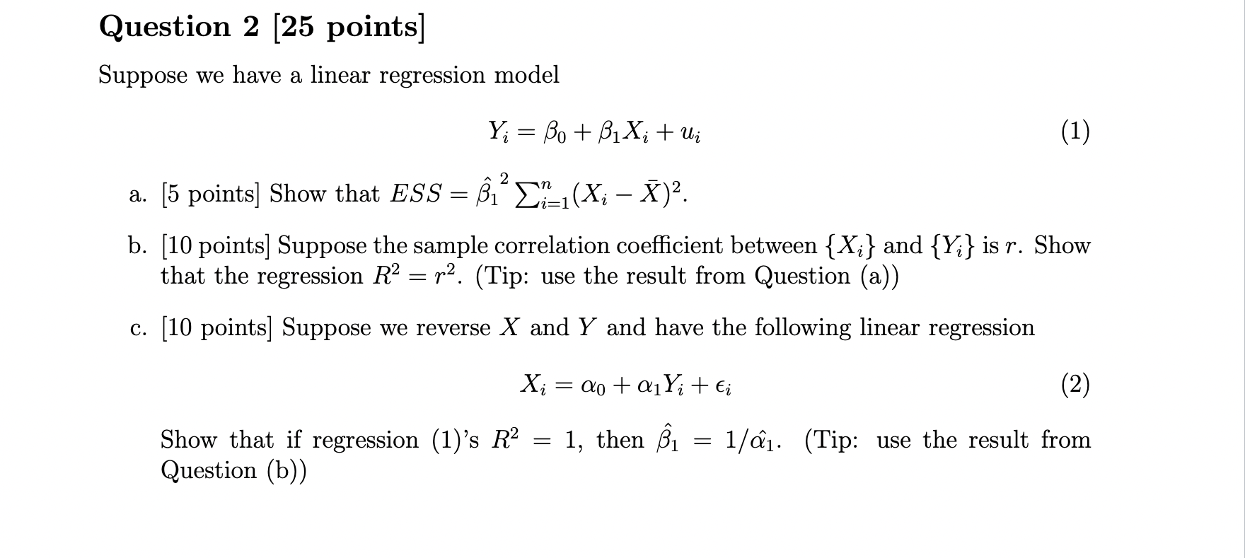 Solved Suppose we have a linear regression model | Chegg.com