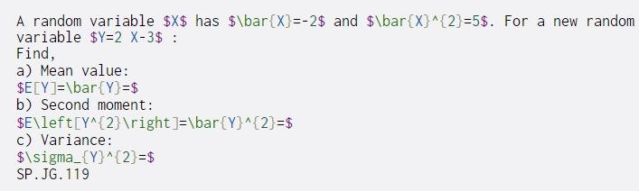 Solved A random variable $X$ has $\bar{X}=-2$ and | Chegg.com