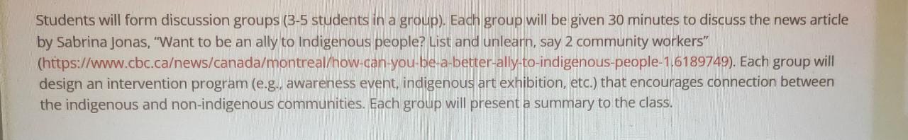 Students will form discussion groups (3-5 students in | Chegg.com