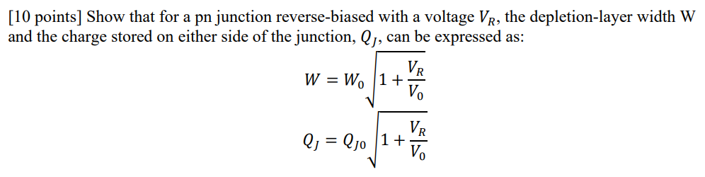 Solved [10 points] Show that for a pn junction | Chegg.com