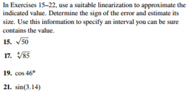 Solved In Exercises 15-22, use a suitable linearization to | Chegg.com