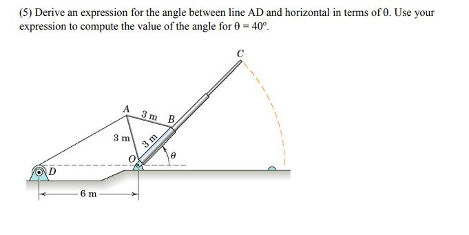 Solved (5) Derive an expression for the angle between line | Chegg.com
