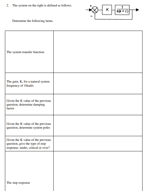 Solved 2. The system on the right is defined as follows. | Chegg.com