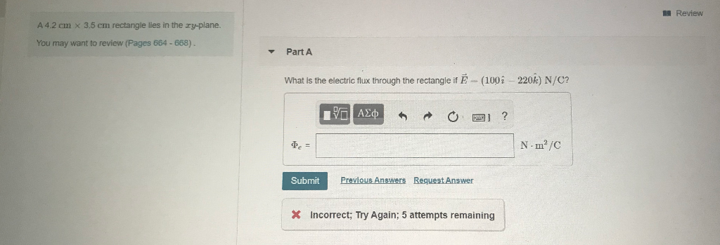 Solved A Review A 4.2 cm x 3.5 cm rectangle lies in the | Chegg.com