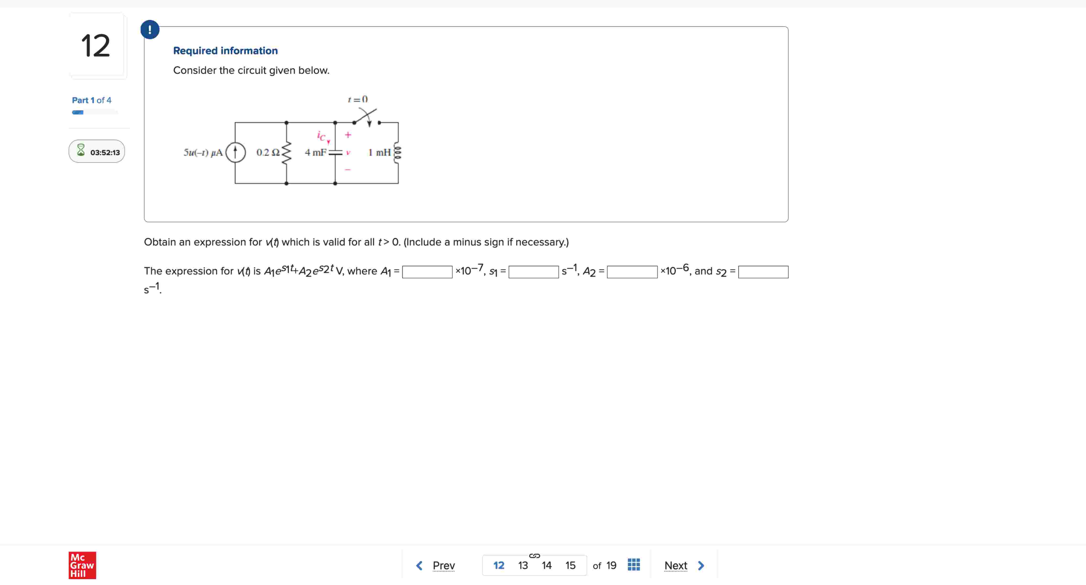 Solved Required informationConsider the circuit given | Chegg.com
