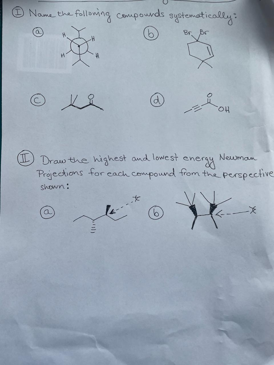 Solved 1. Name the following compounds systematically 2. | Chegg.com