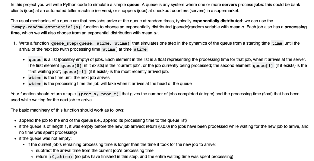 In this project you will write Python code to | Chegg.com