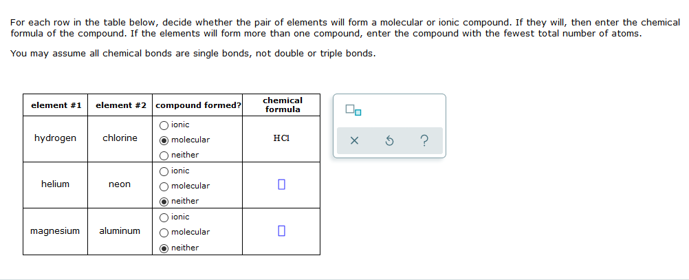 Solved For each row in the table below, decide whether the | Chegg.com
