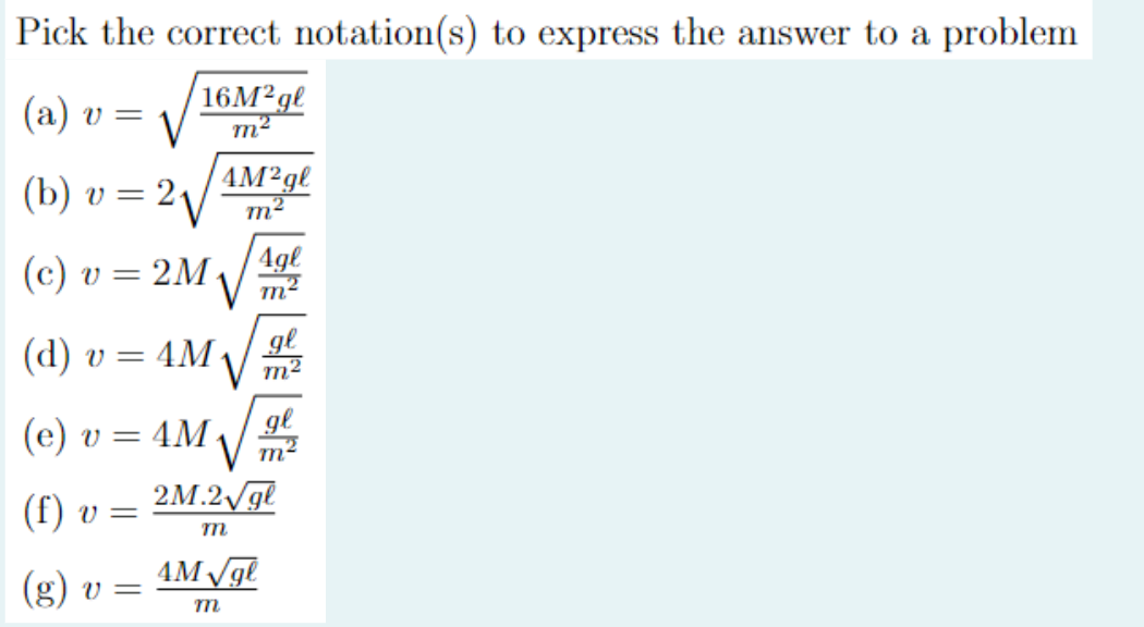Solved Pick the correct notation(s) ﻿to express the answer | Chegg.com