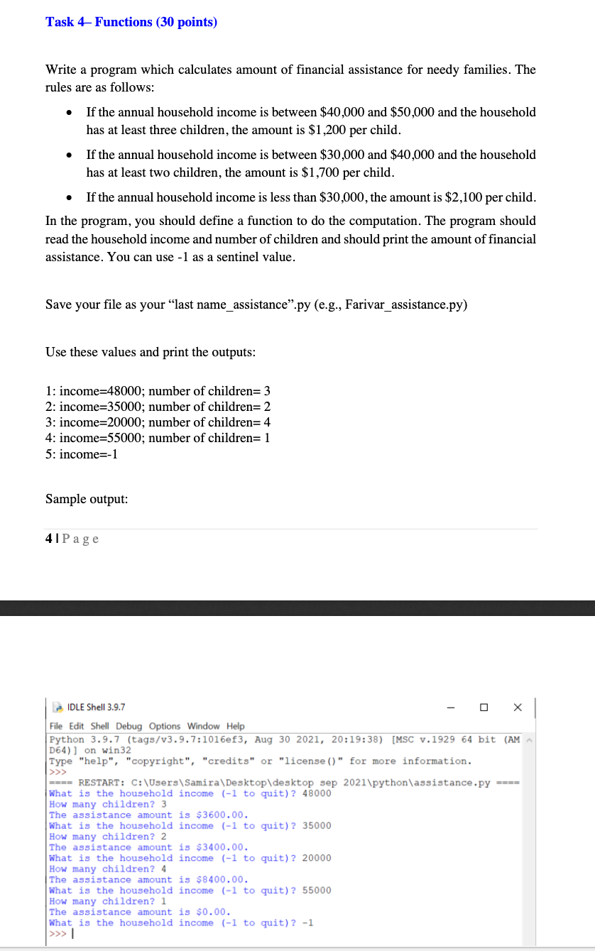 Solved Task 3– While Loops (30 points) You should write a | Chegg.com