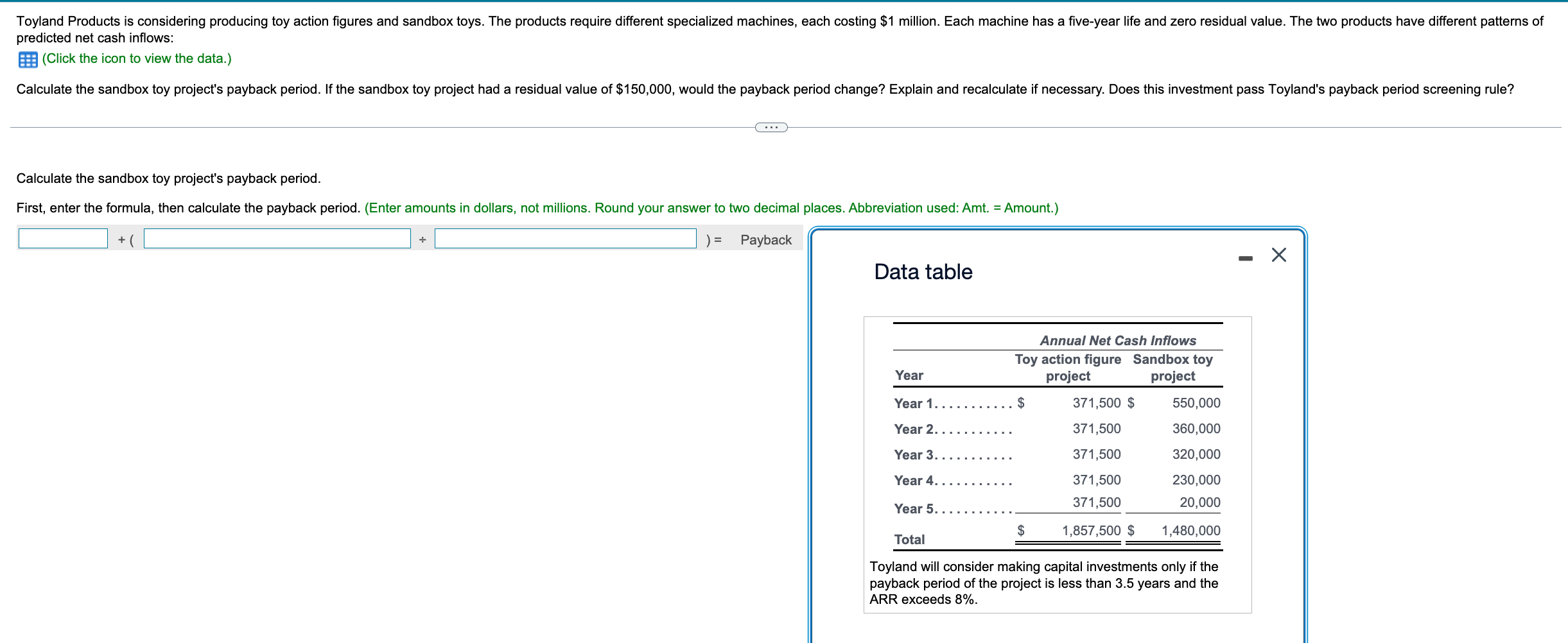Solved predicted net cash inflows: (Click the icon to view | Chegg.com