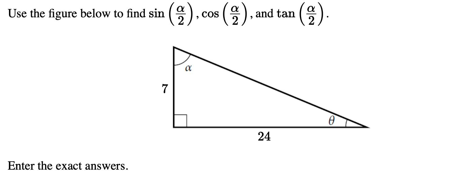 Solved a a Use the figure below to find sin (2) COS and tan | Chegg.com