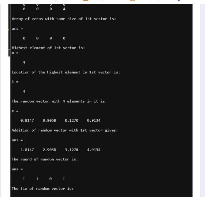 Solved RUN Command Window ≫≫ Mid Q2 Enter 1 st vector with 4 | Chegg.com