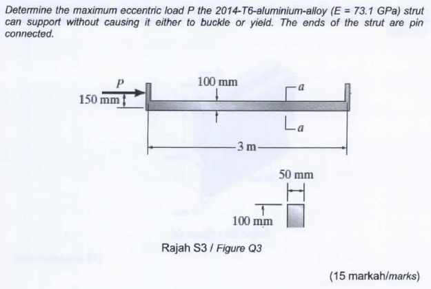 Solved Determine the maximum eccentric load P the | Chegg.com