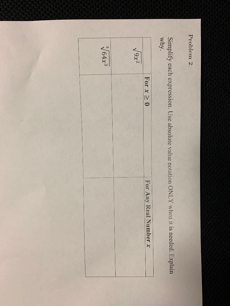 Solved Problem 2 Simplify Each Expression Use Absolute