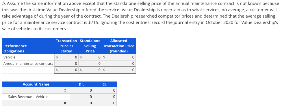 Solved Allocating Transaction Price to Performance | Chegg.com