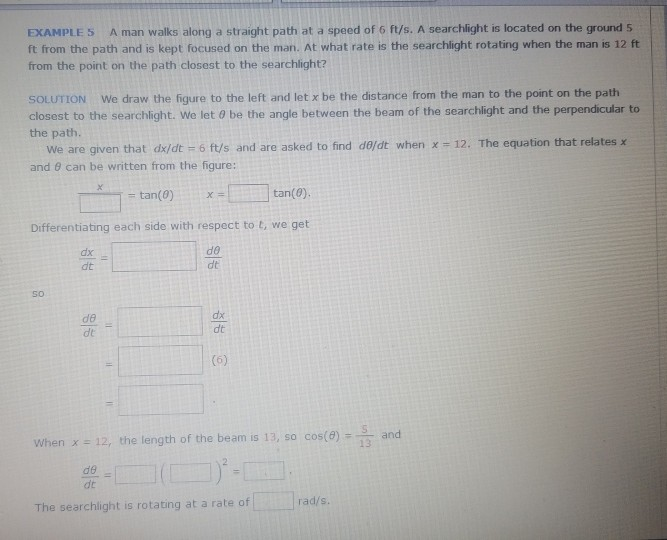 Solved EXAMPLE S A man walks along a straight path at a | Chegg.com