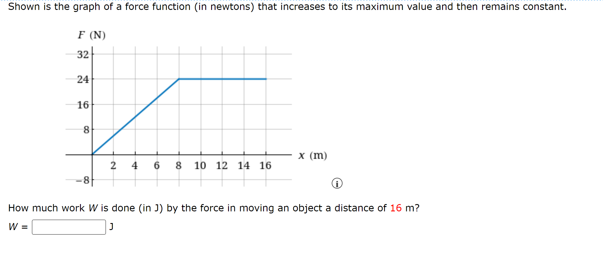 Solved How much work W is done (in J) by the force in moving | Chegg.com