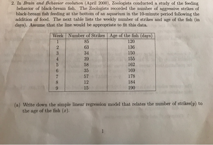 Solved 2. In Brain and Behavior evolution (April 2000), | Chegg.com