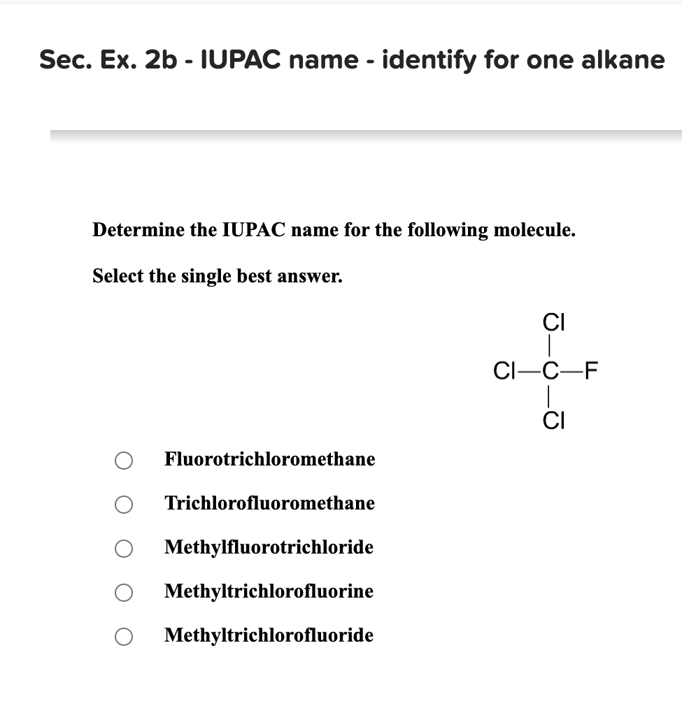 Solved Ch. Ex. 65 - IUPAC name - use alkane structures to | Chegg.com