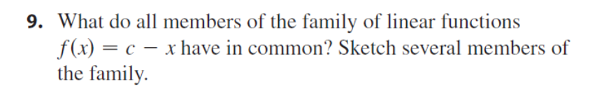 Solved 9. What do all members of the family of linear | Chegg.com