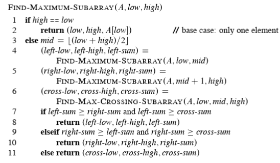 Solved FIND-MAX-CROSSING-SUBARRAY (A, low, mid, high) 1 | Chegg.com