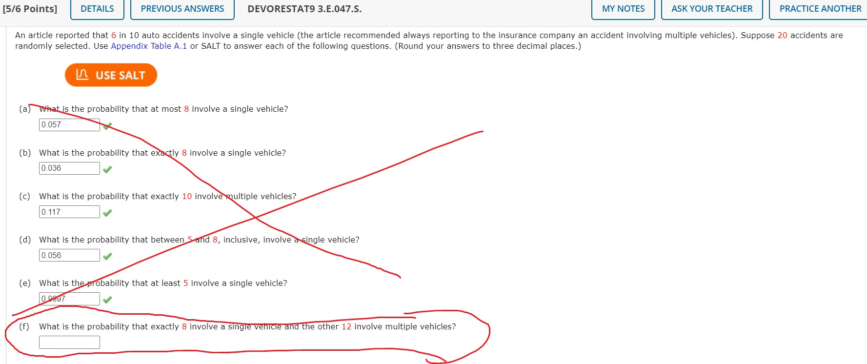 Solved [2/4 Points] DETAILS PREVIOUS ANSWERS DEVORESTAT9 | Chegg.com