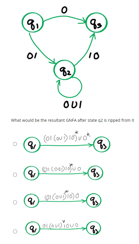 Solved 1. How many states does a GNFA constructed from a 5 | Chegg.com