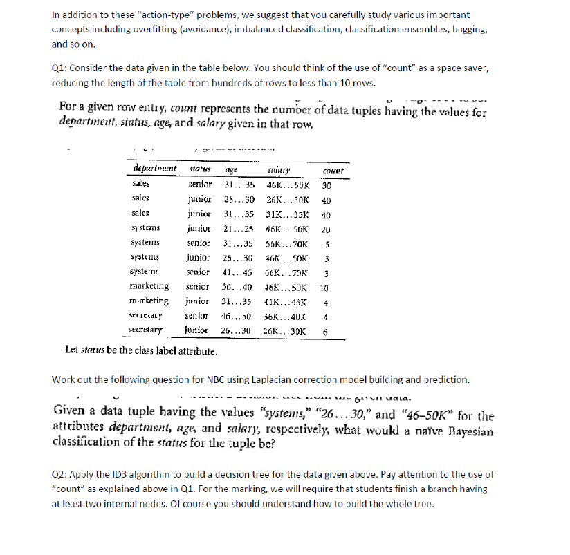 Solved In addition to these "action-type" problems, we | Chegg.com
