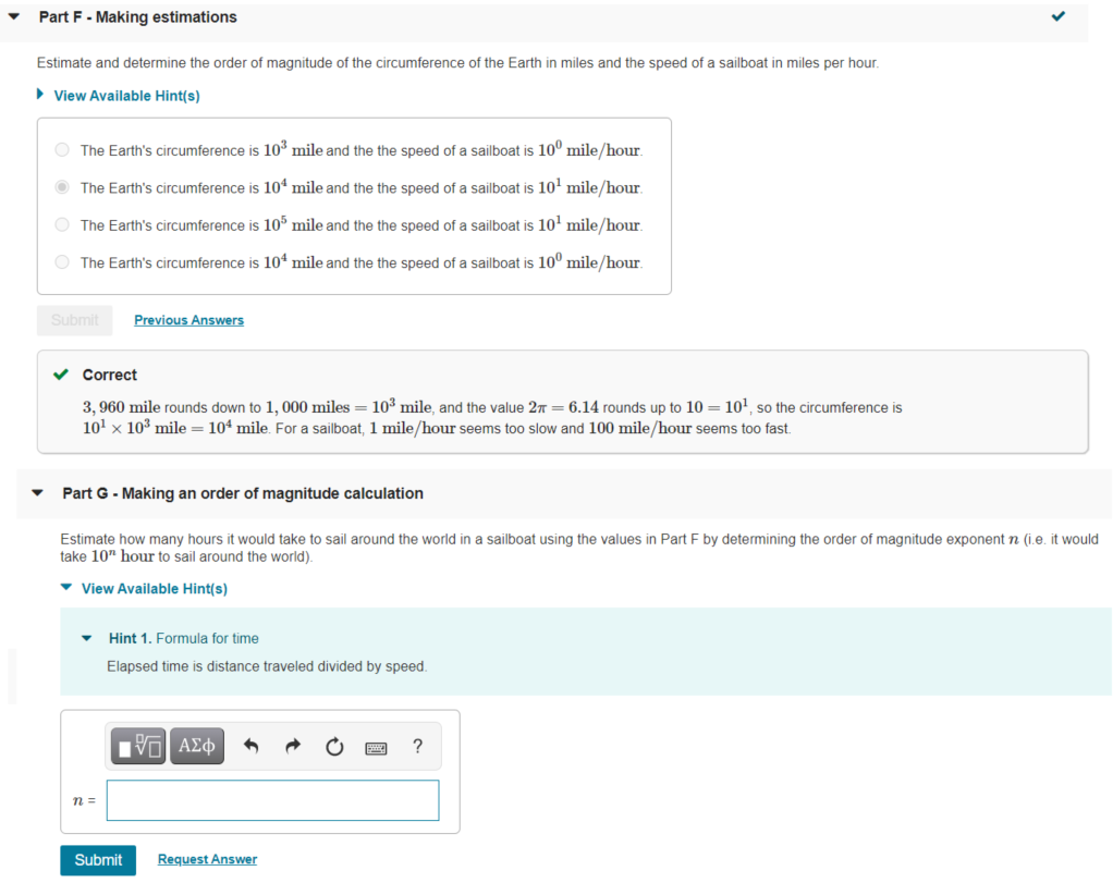 Solved Part F - Making estimations Estimate and determine | Chegg.com