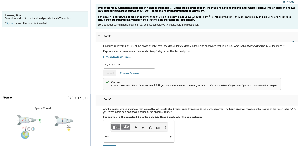 Solved Learning Goal Special relativity- Space travel and | Chegg.com