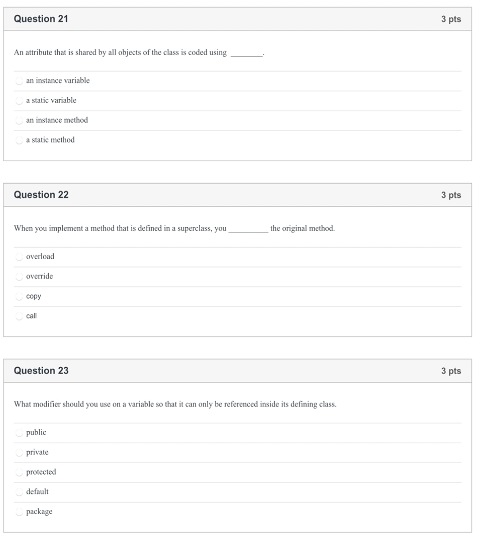 Solved Question 21 3 pts An attribute that is shared by all | Chegg.com