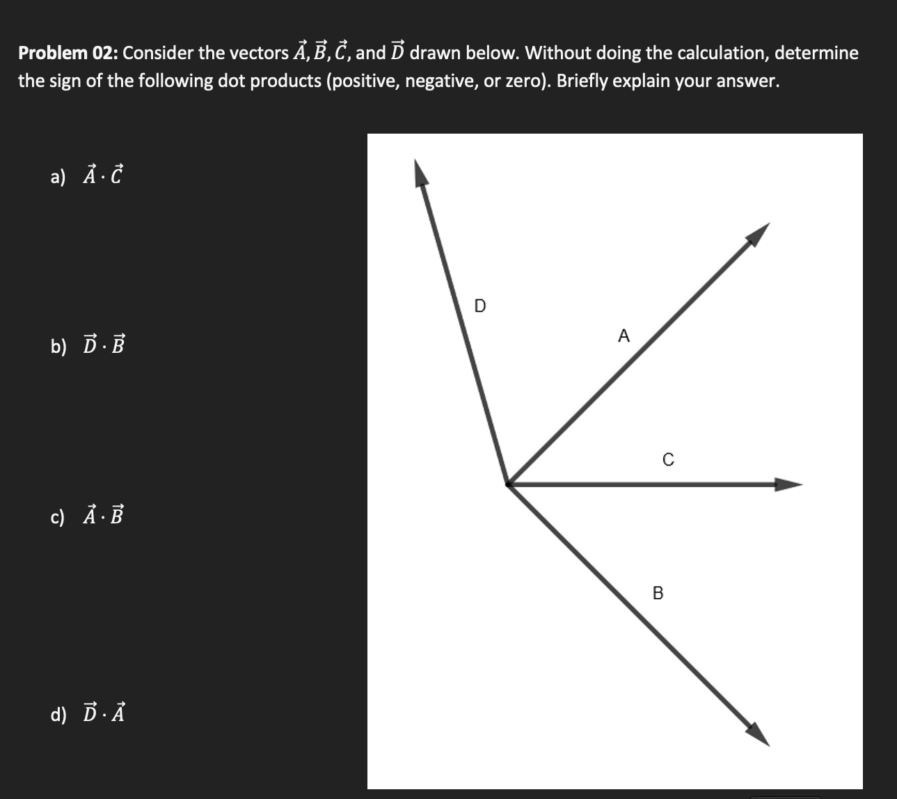 Solved Problem 02: Consider the vectors | Chegg.com
