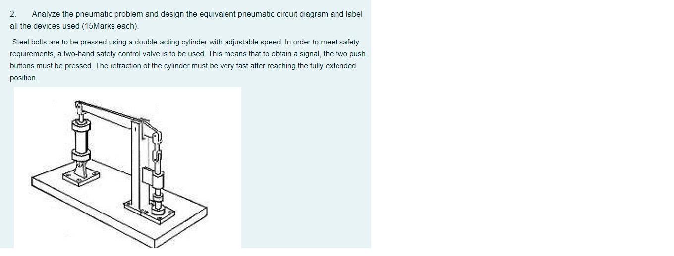 Solved 2. Analyze the pneumatic problem and design the | Chegg.com