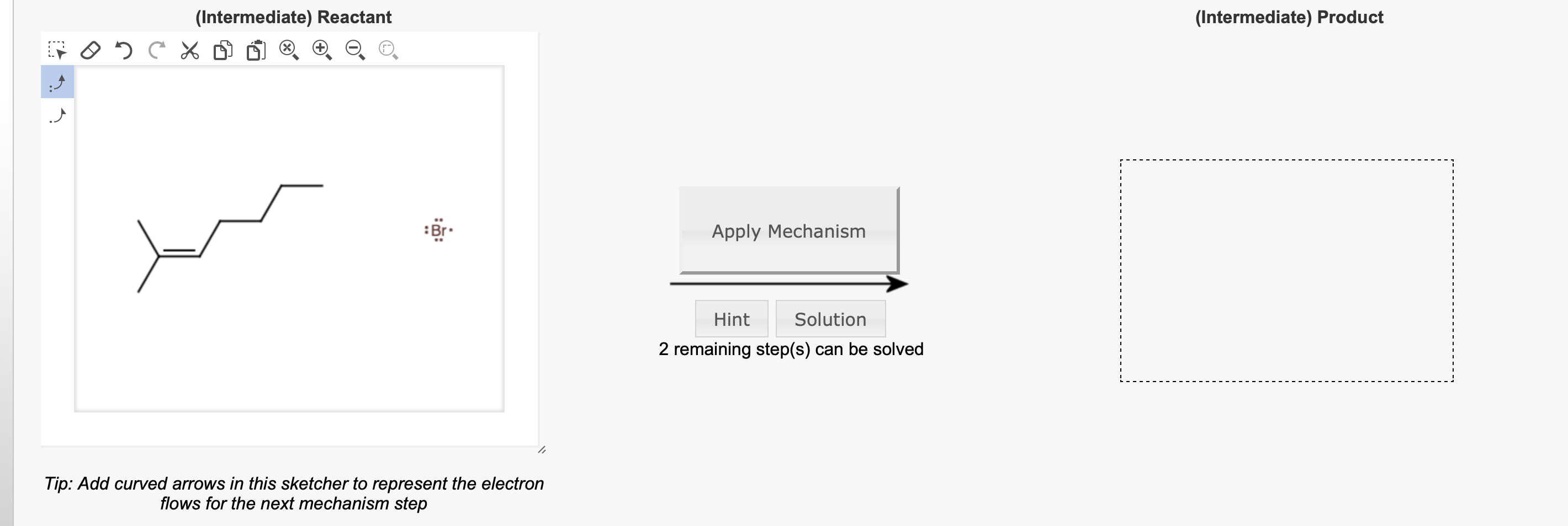 Solved (Intermediate) Product Tip: Add curved arrows in this | Chegg.com