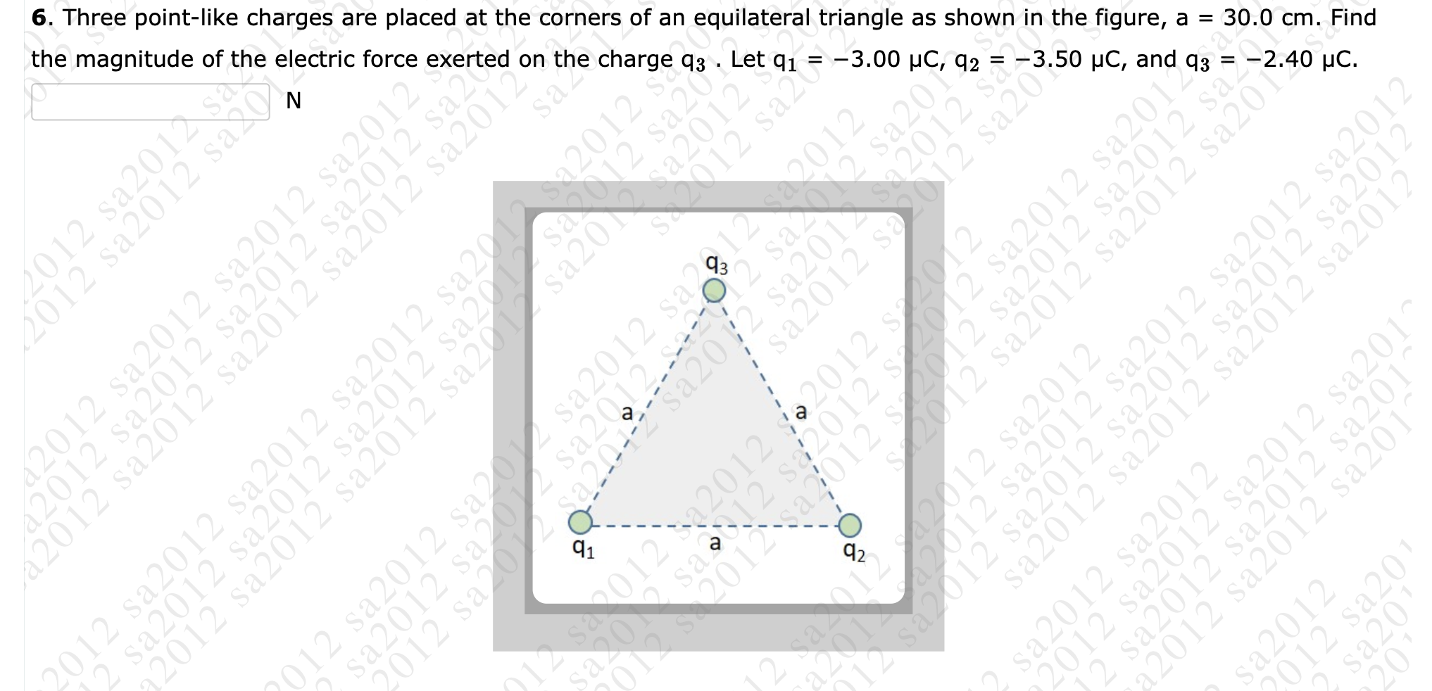 Solved Three point-like charges are placed at ﻿the corners | Chegg.com