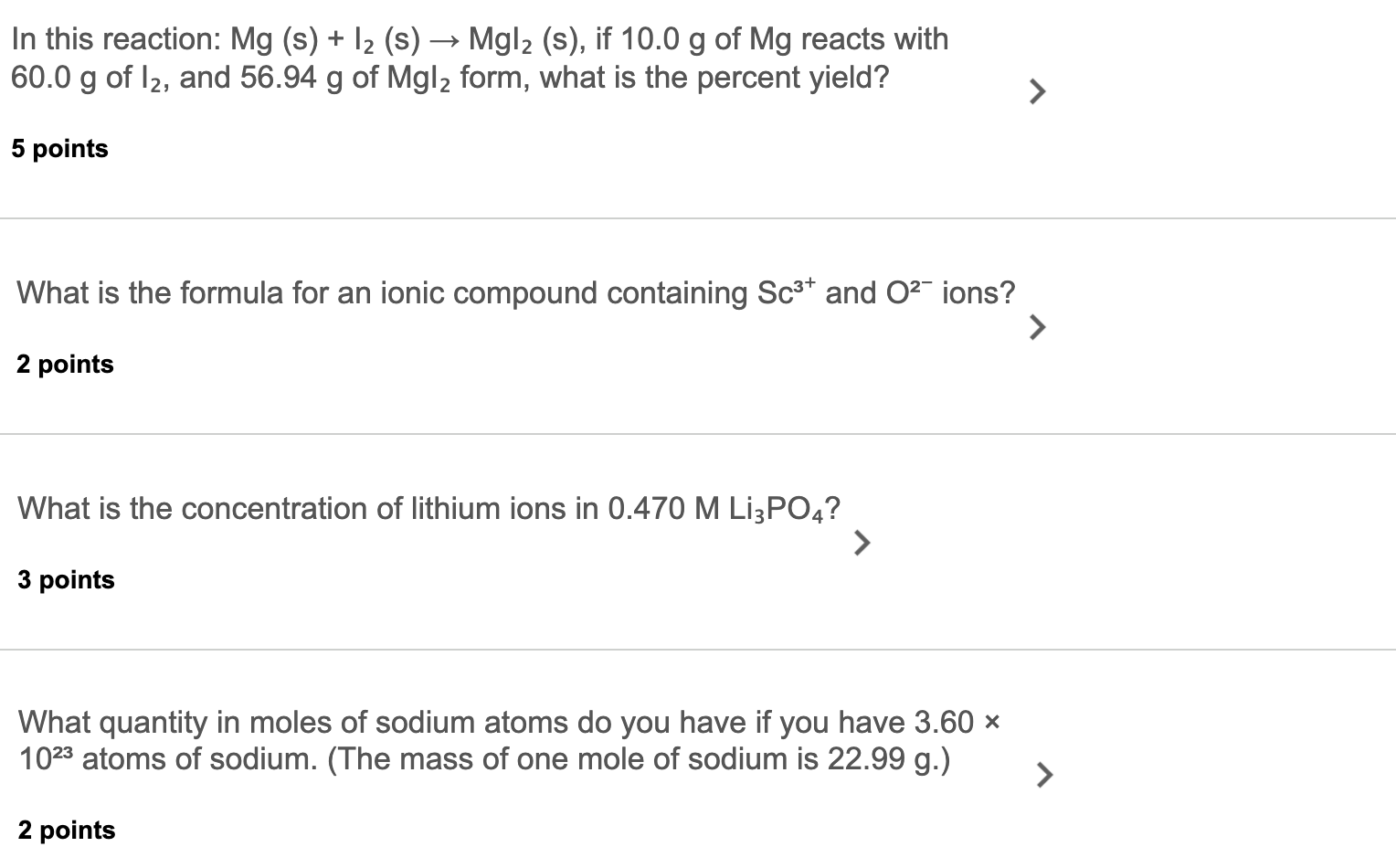 Solved In this reaction: Mg (s) + 12 (s) → Mgl2 (s), if 10.0 | Chegg.com