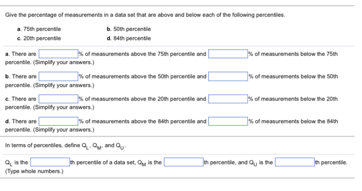 Solved Give the percentage of measurements in a data set | Chegg.com