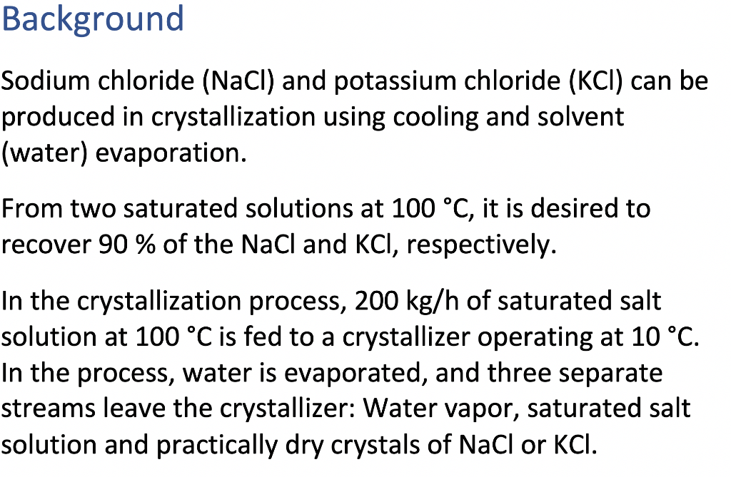 Background Sodium chloride (NaCI) and potassium | Chegg.com