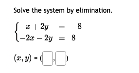 Solved Solve the system by elimination. | Chegg.com