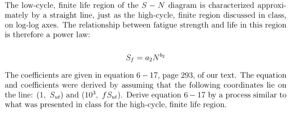 Solved The low-cycle, finite life region of the S - N | Chegg.com